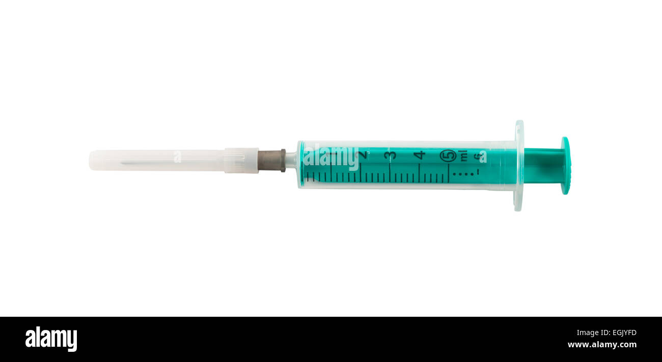 One-off medical syringe with needle isolated Stock Photo - Alamy