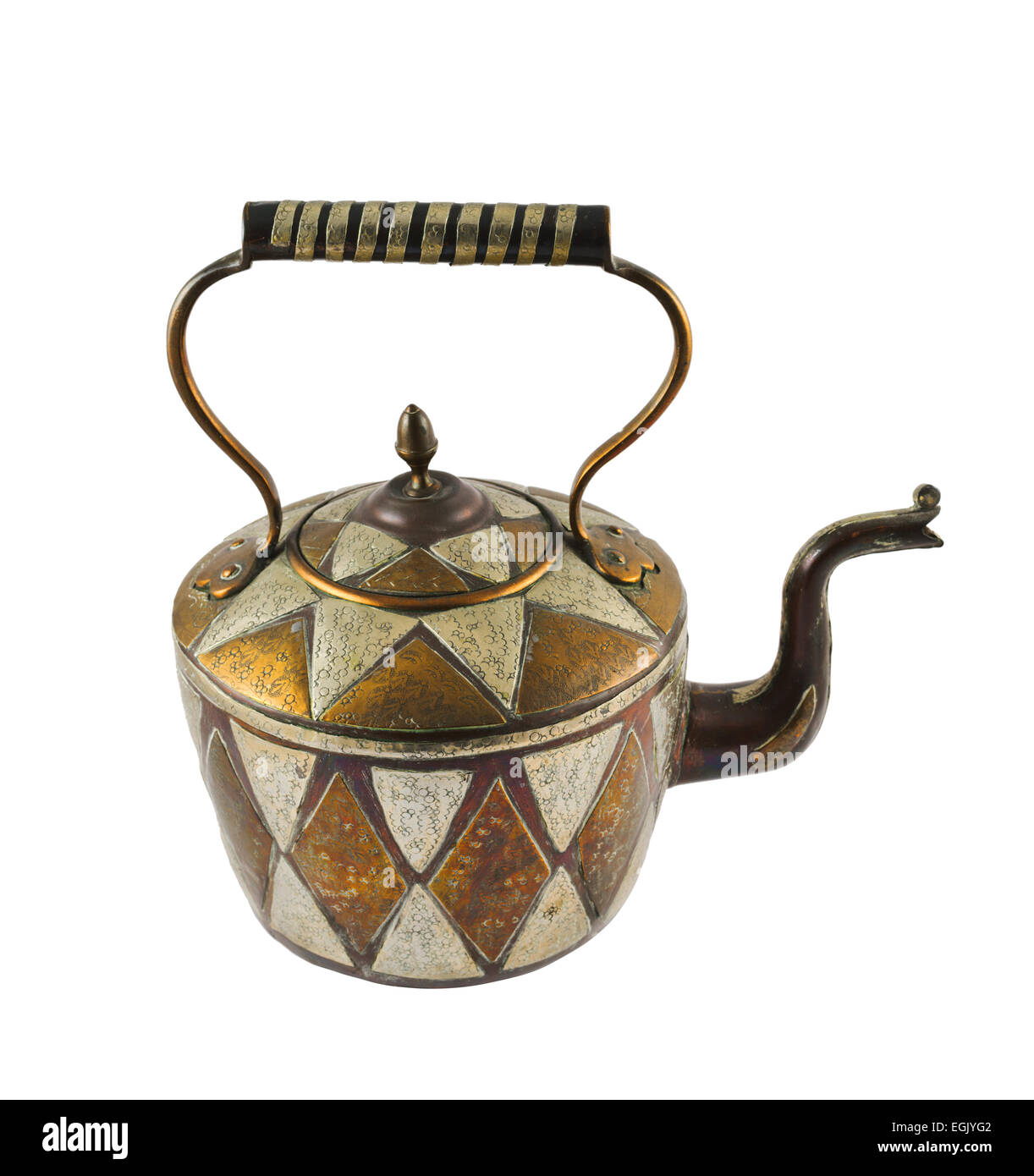 Authentic metal teapot vessel isolated Stock Photo - Alamy