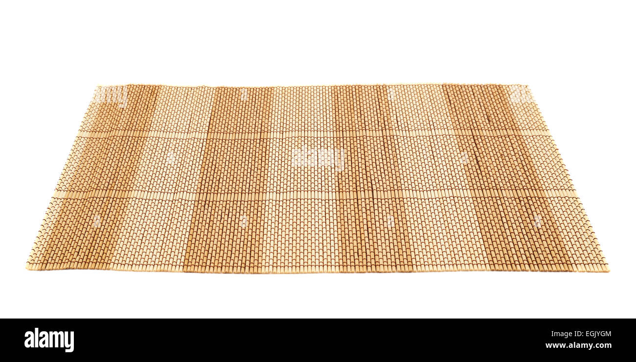 Bamboo straw serving mat isolated Stock Photo - Alamy