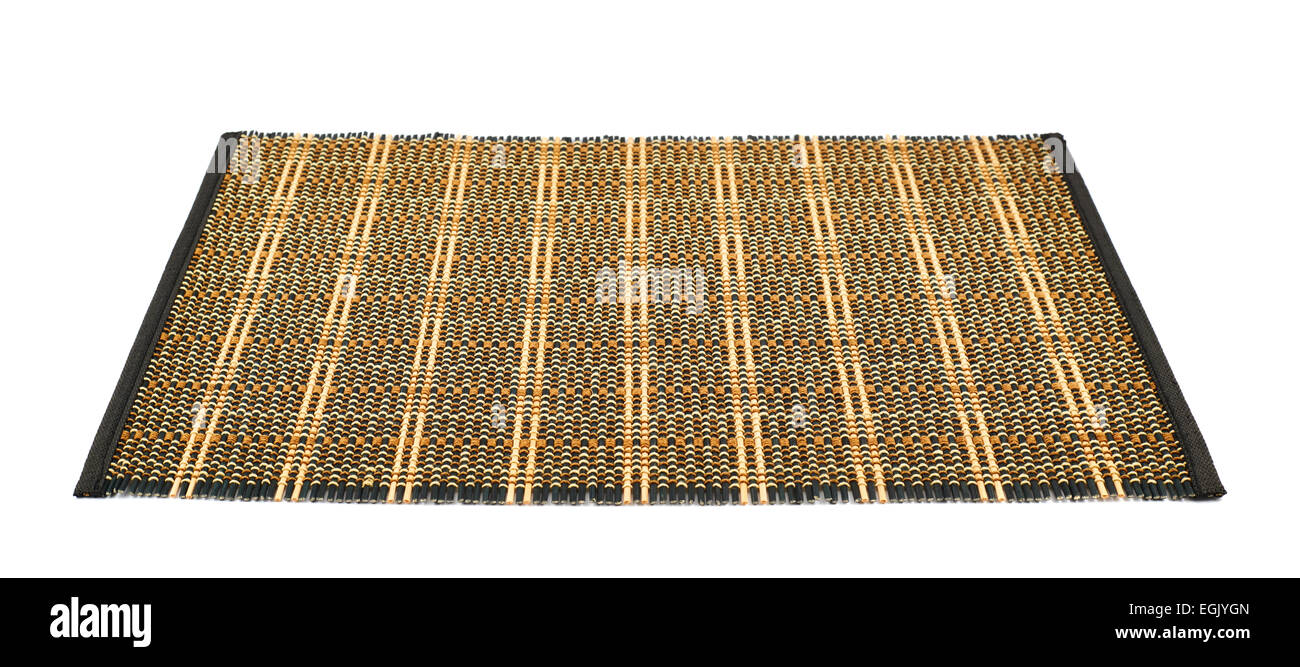 Bamboo straw serving mat isolated Stock Photo - Alamy