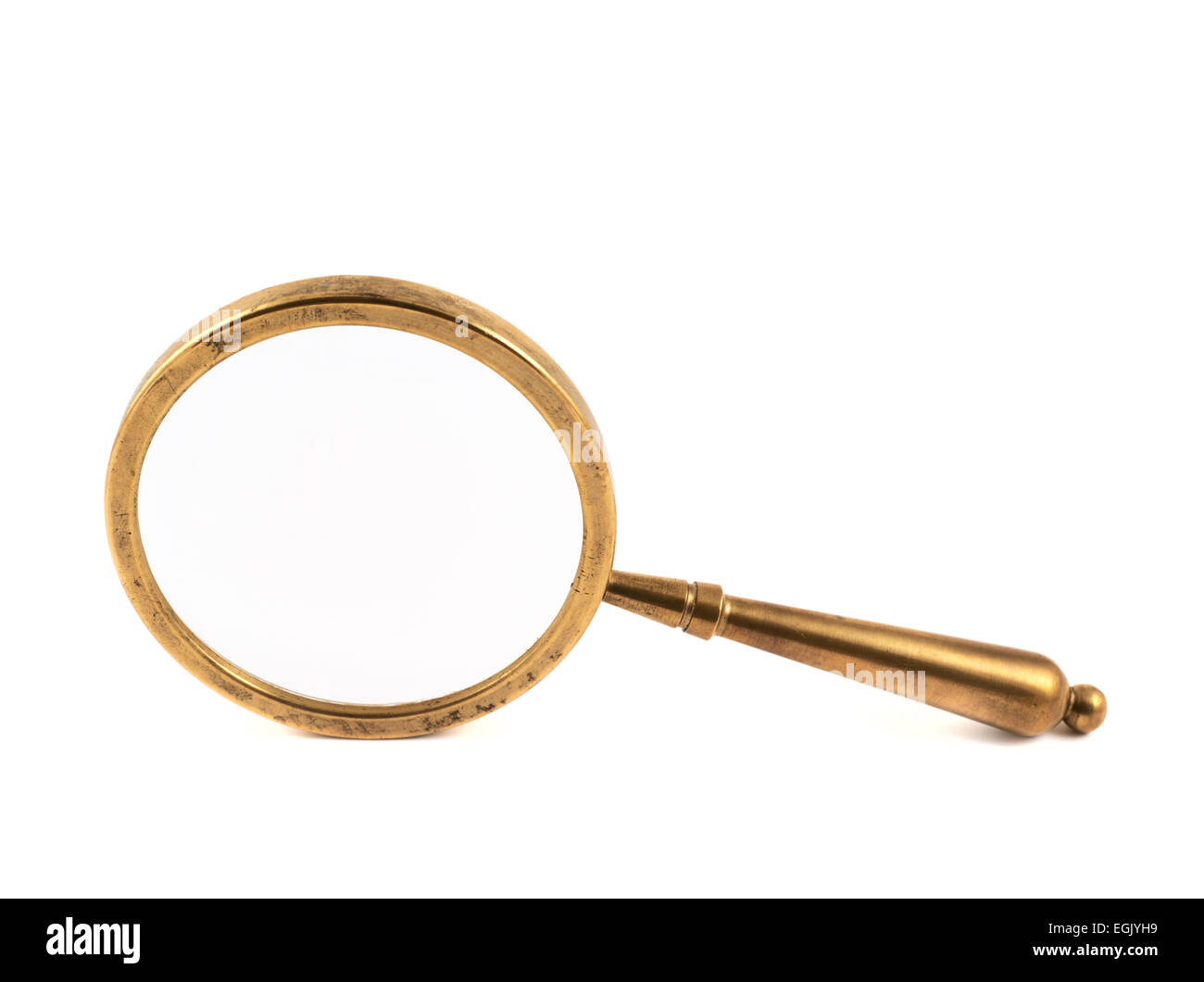 Old metal magnifying glass isolated Stock Photo - Alamy