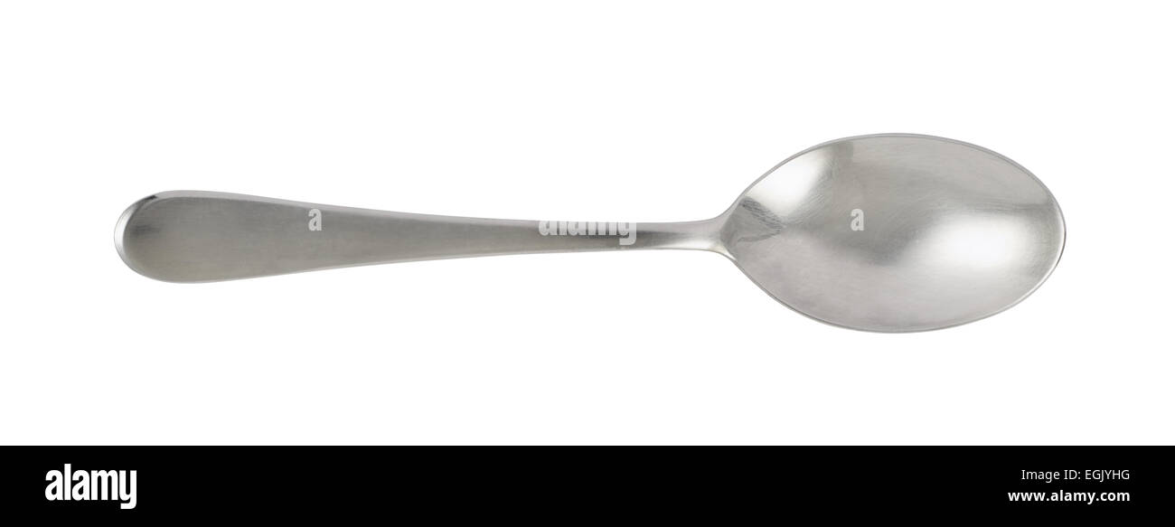 Steel metal table spoon isolated Stock Photo - Alamy