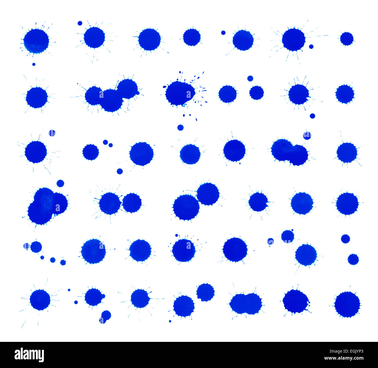 Blue ink stain spot collection Stock Photo - Alamy