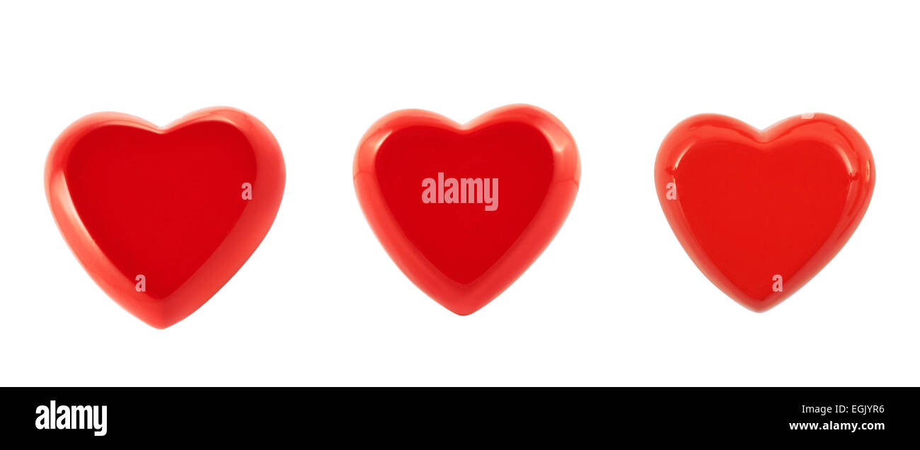 Glossy red heart isolated Stock Photo - Alamy