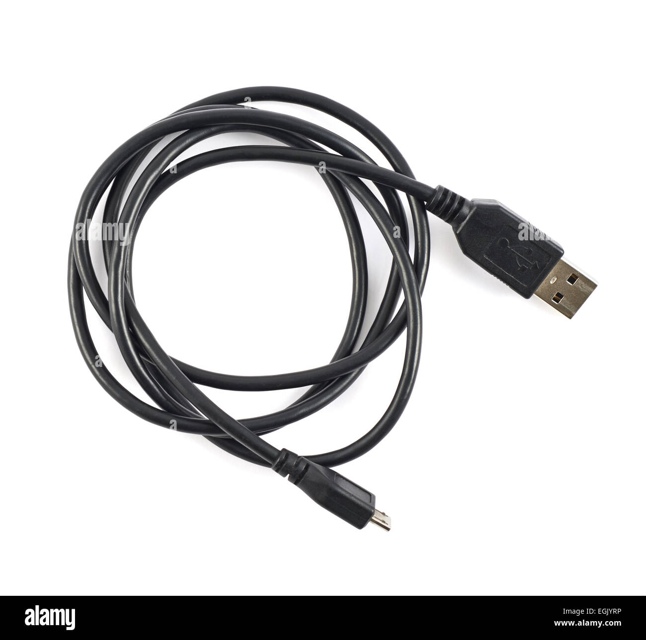 Coiled USB cable isolated Stock Photo - Alamy