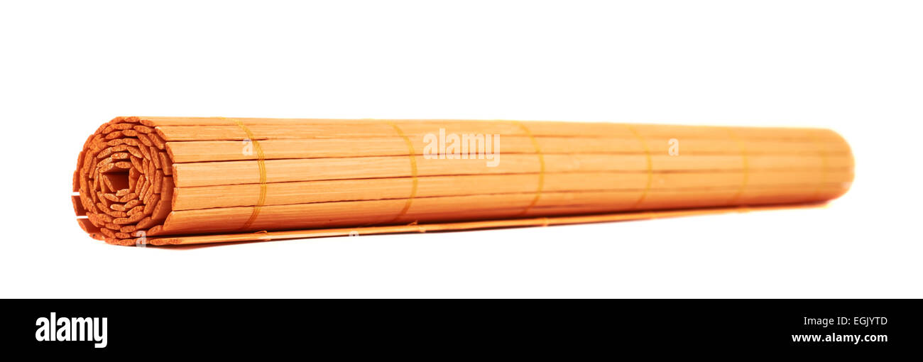 Rolled straw mat isolated Stock Photo - Alamy