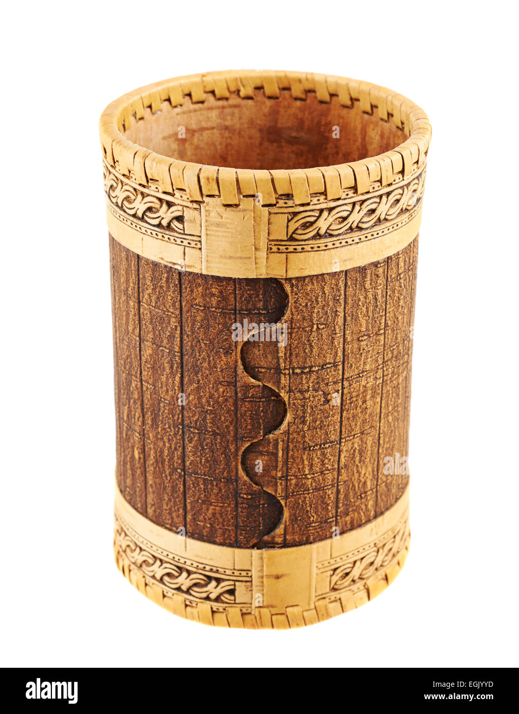 Handmade wooden cylindrical case Stock Photo - Alamy