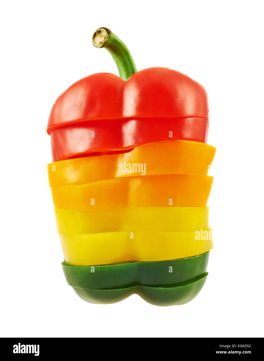 Sliced sweet bell pepper isolated Stock Photo - Alamy