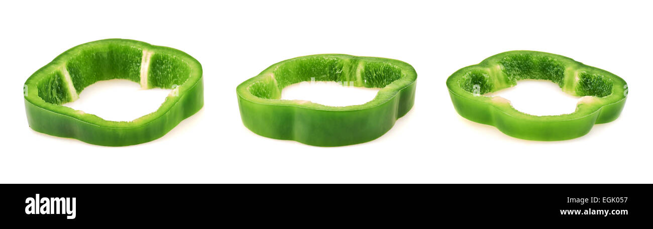 Set of sliced bell pepper section pieces Stock Photo - Alamy