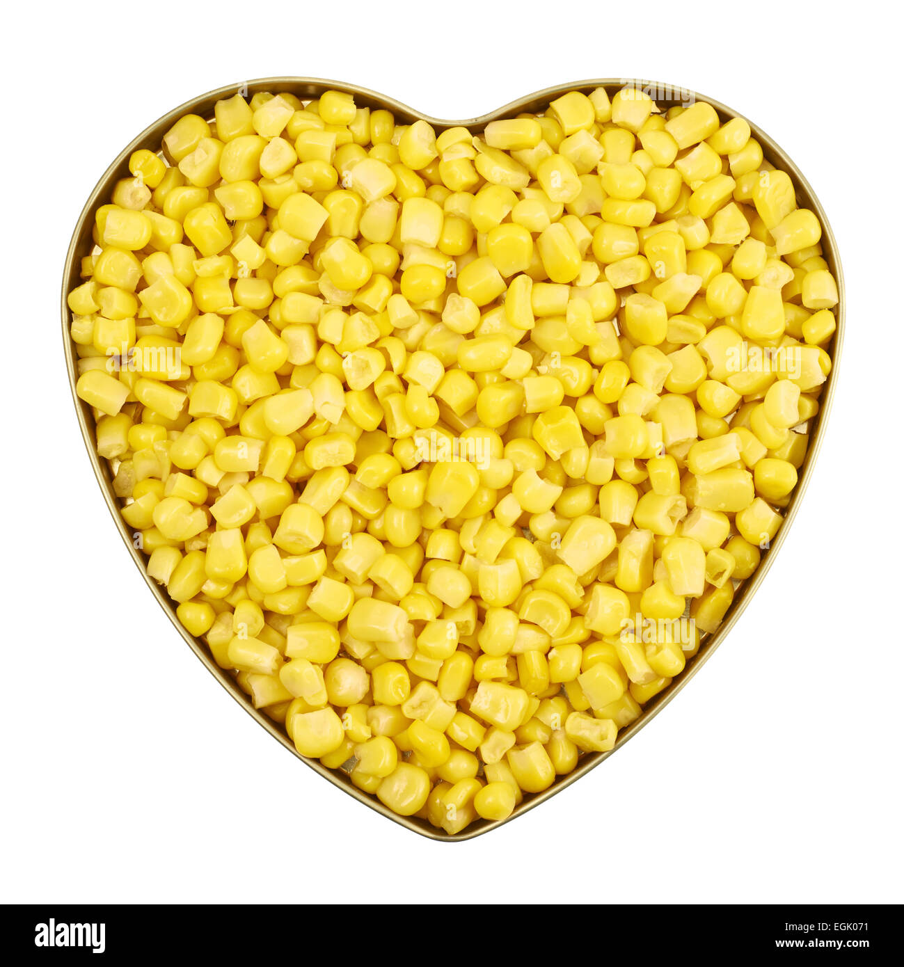 Heart shaped metal box full of corn kernels Stock Photo - Alamy