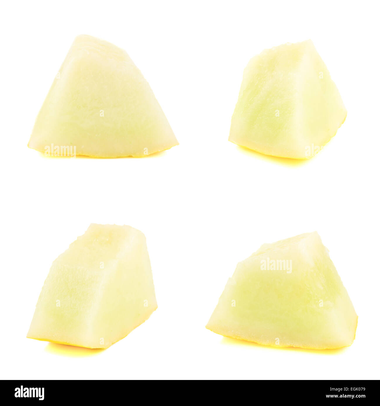 Four melon pieces isolated Stock Photo - Alamy