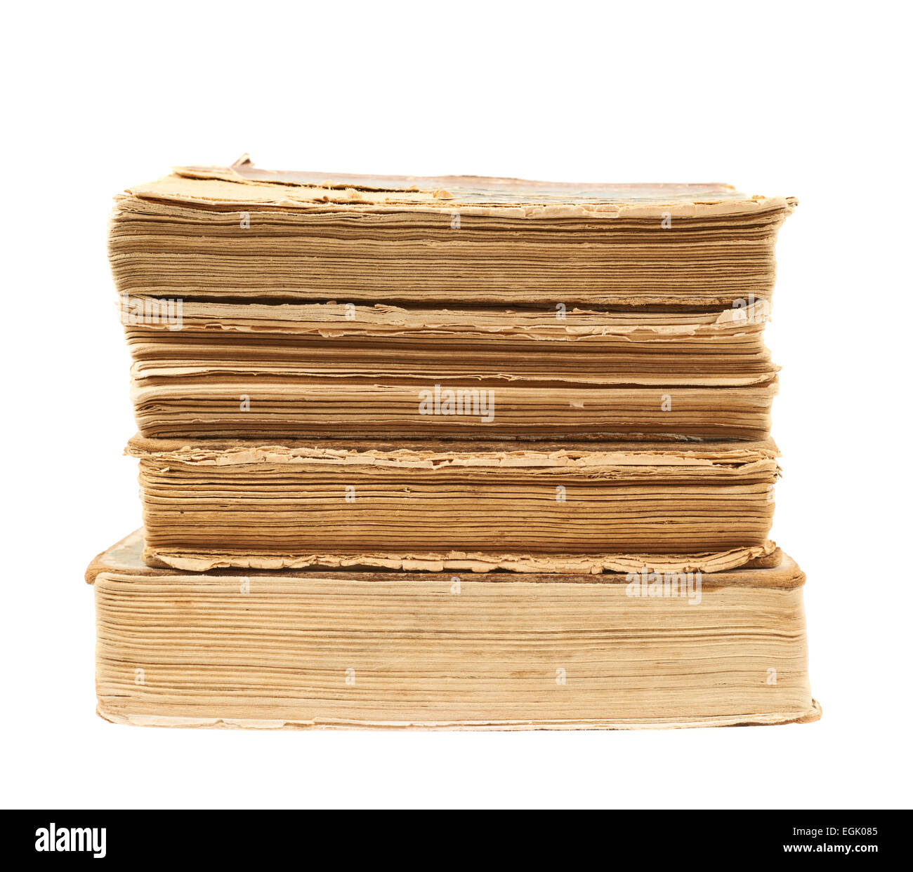 Stack of old decrepit books isolated Stock Photo - Alamy