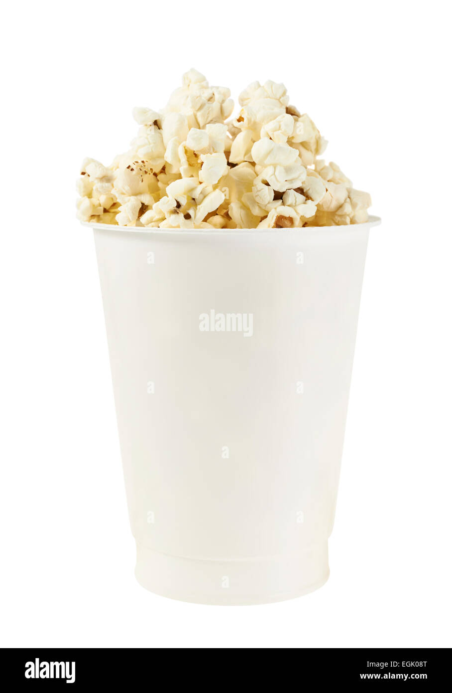 White cup full of popcorn Stock Photo - Alamy