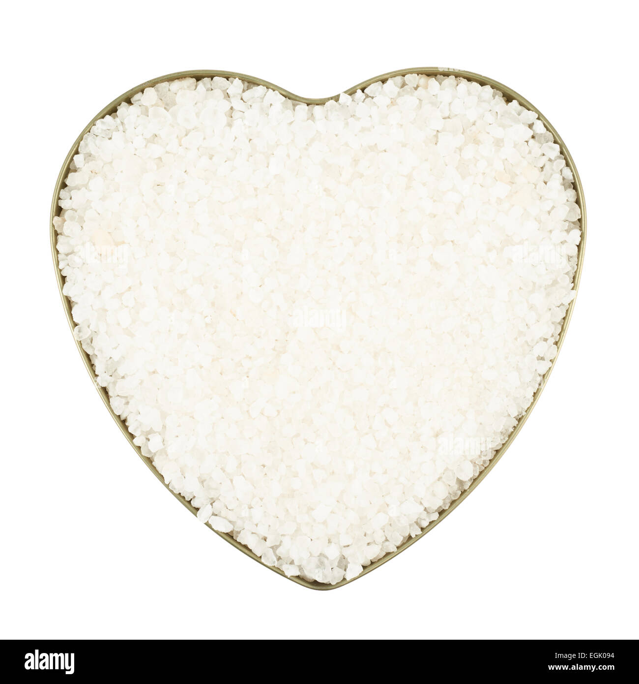 Heart shaped box filled with salt Stock Photo - Alamy