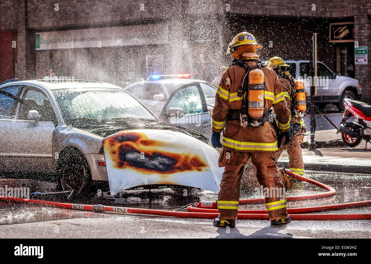 Fire department spraying hi-res stock photography and images - Alamy