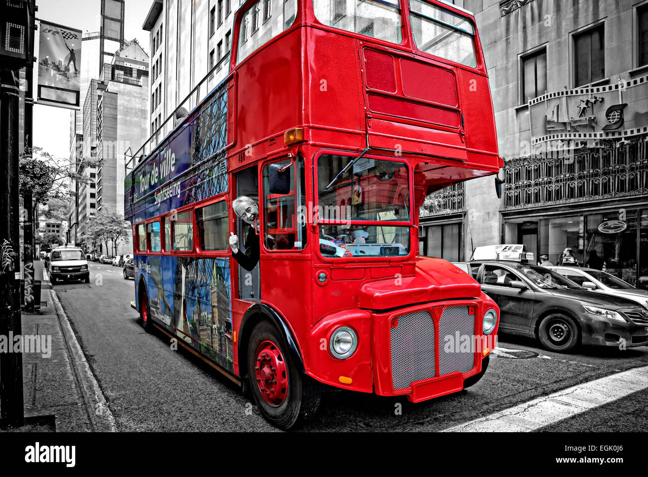 Red white bus hi-res stock photography and images - Alamy