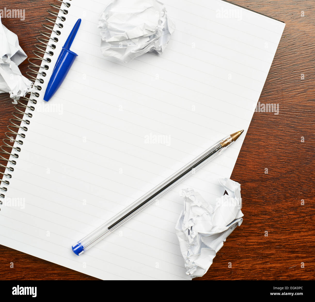 Lined note book over the table Stock Photo - Alamy