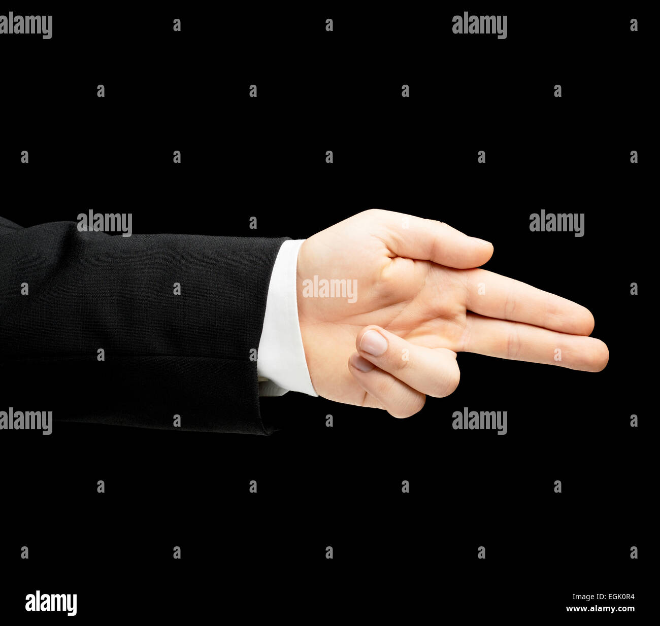 Caucasian male hand in a business suit isolated Stock Photo - Alamy