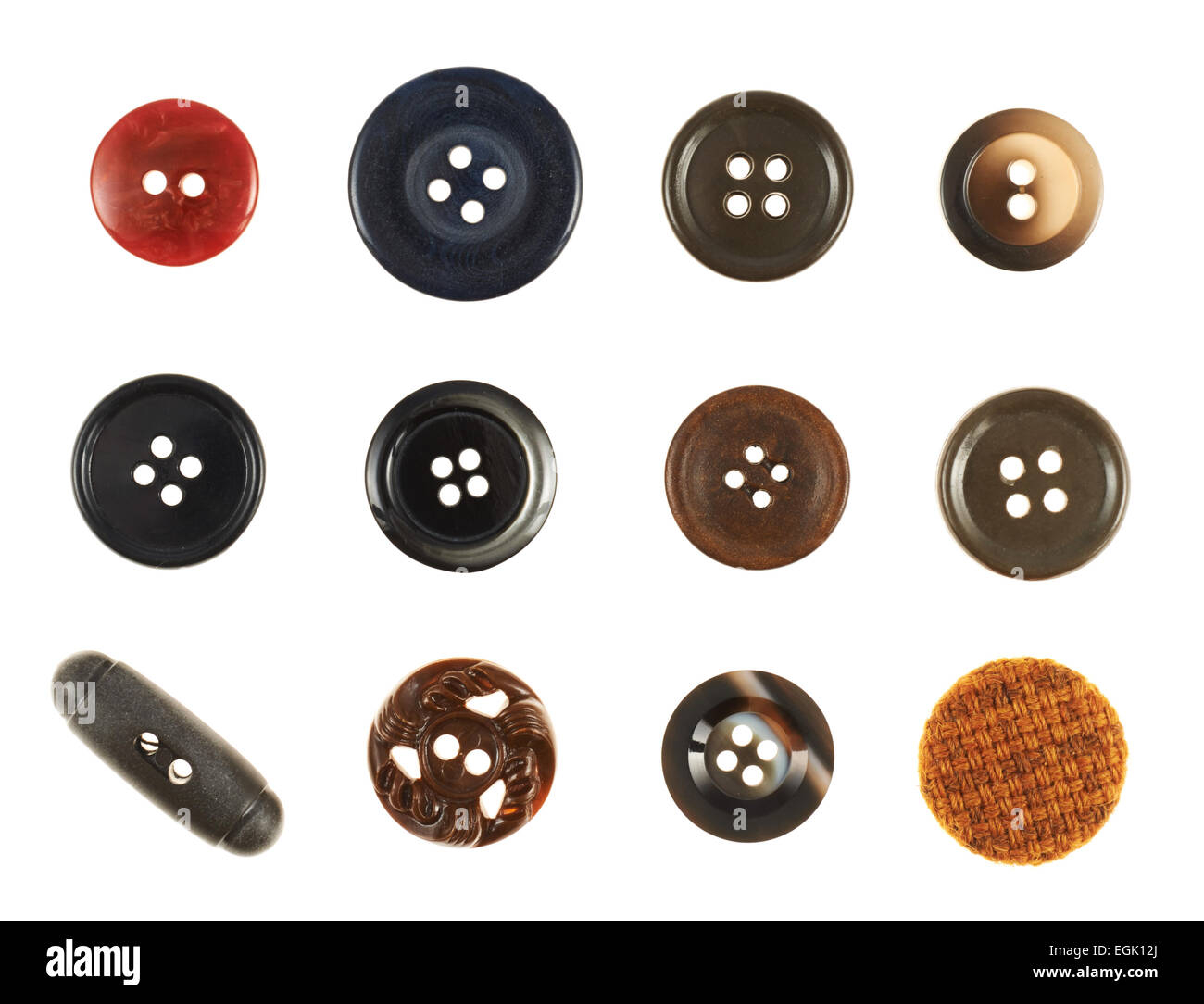 Multiple sew-through buttons isolated Stock Photo - Alamy