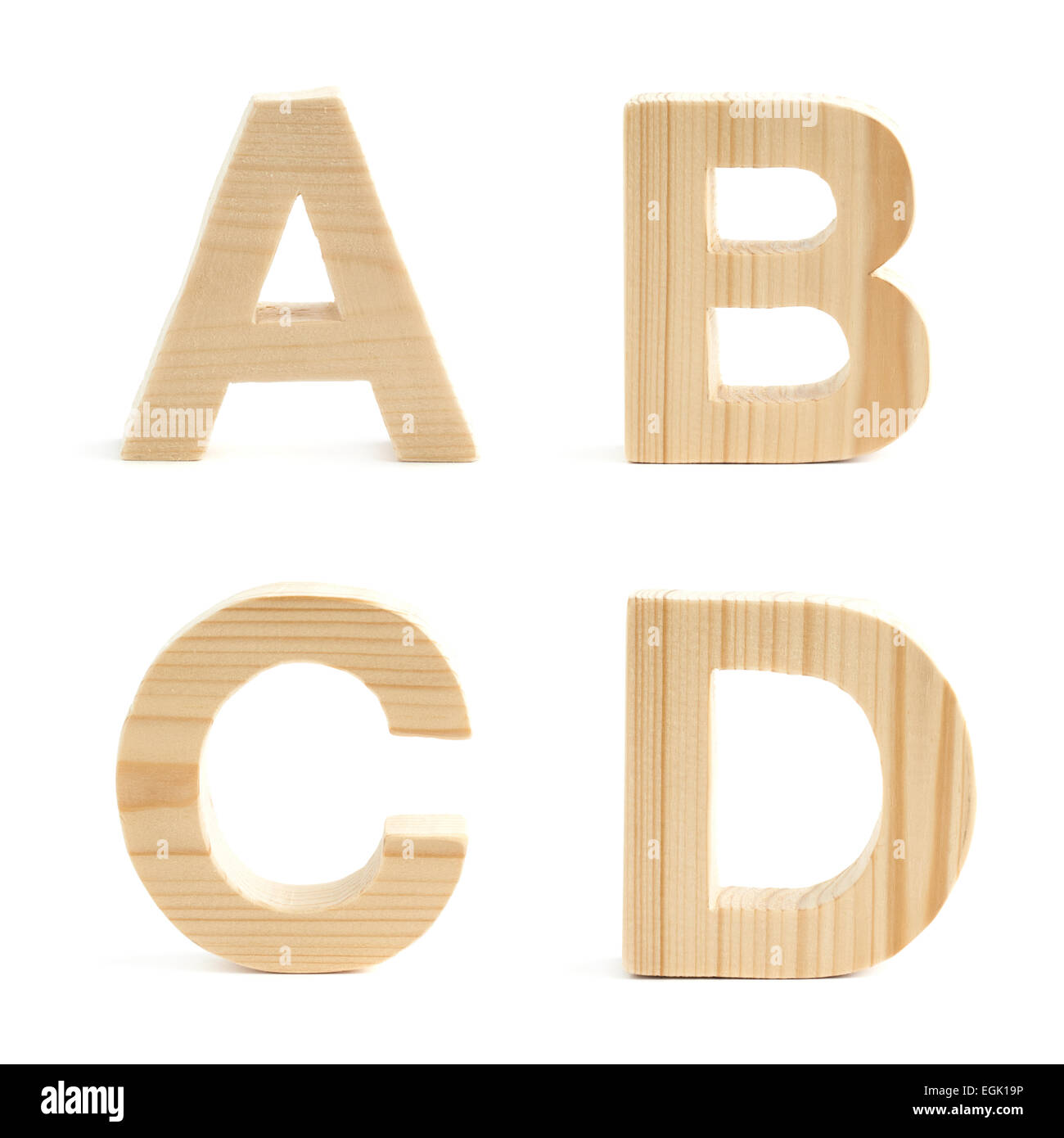 Wooden block letter set isolated Stock Photo - Alamy