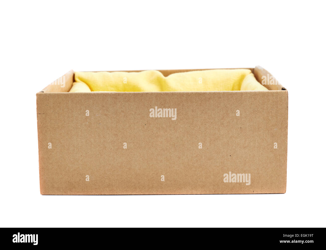 Opened cardboard box isolated Stock Photo - Alamy