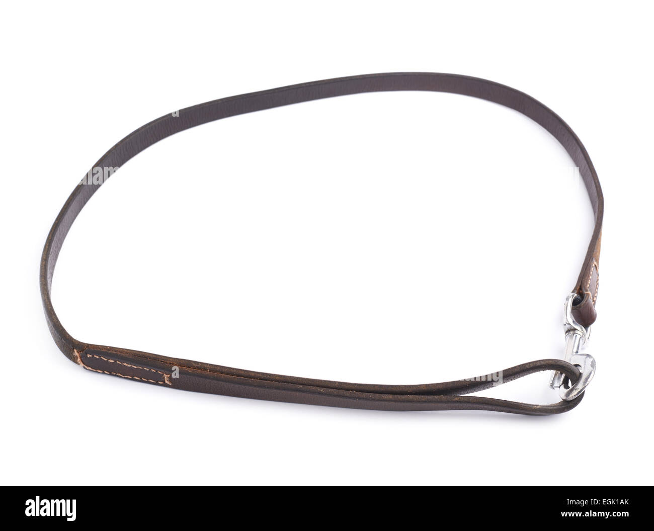 Old leather dog leash composition Stock Photo - Alamy