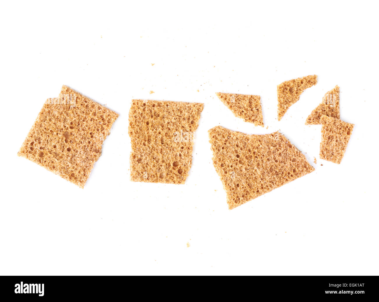 Broken bread cracker snack isolated Stock Photo - Alamy