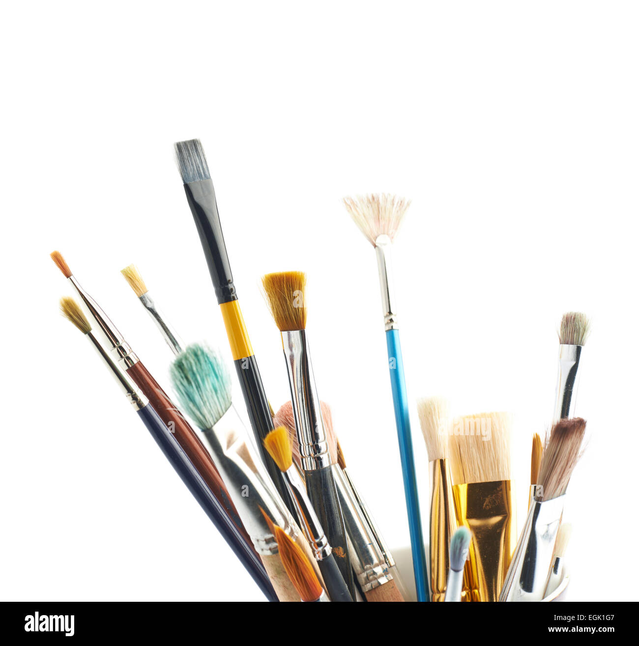 Multiple different brushes placed vertically Stock Photo - Alamy
