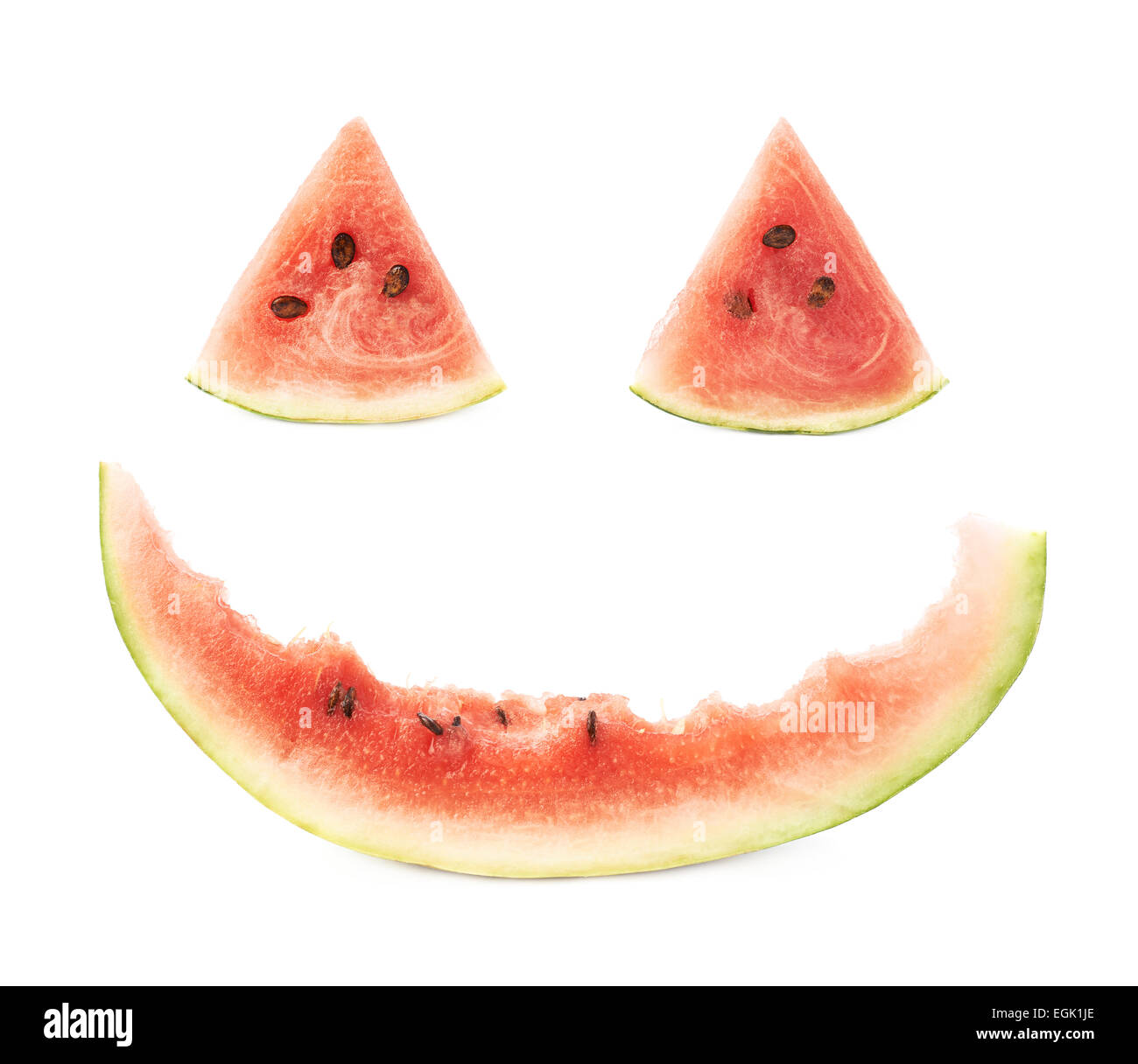 Happy face made of watermelon slices Stock Photo - Alamy
