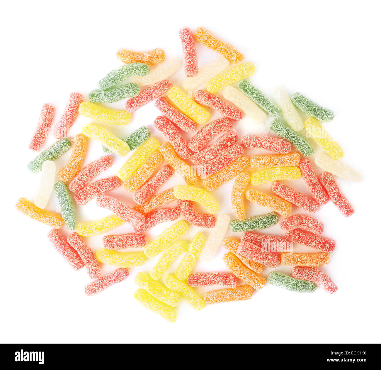 Sugar coated jelly worms candy sweets Stock Photo - Alamy