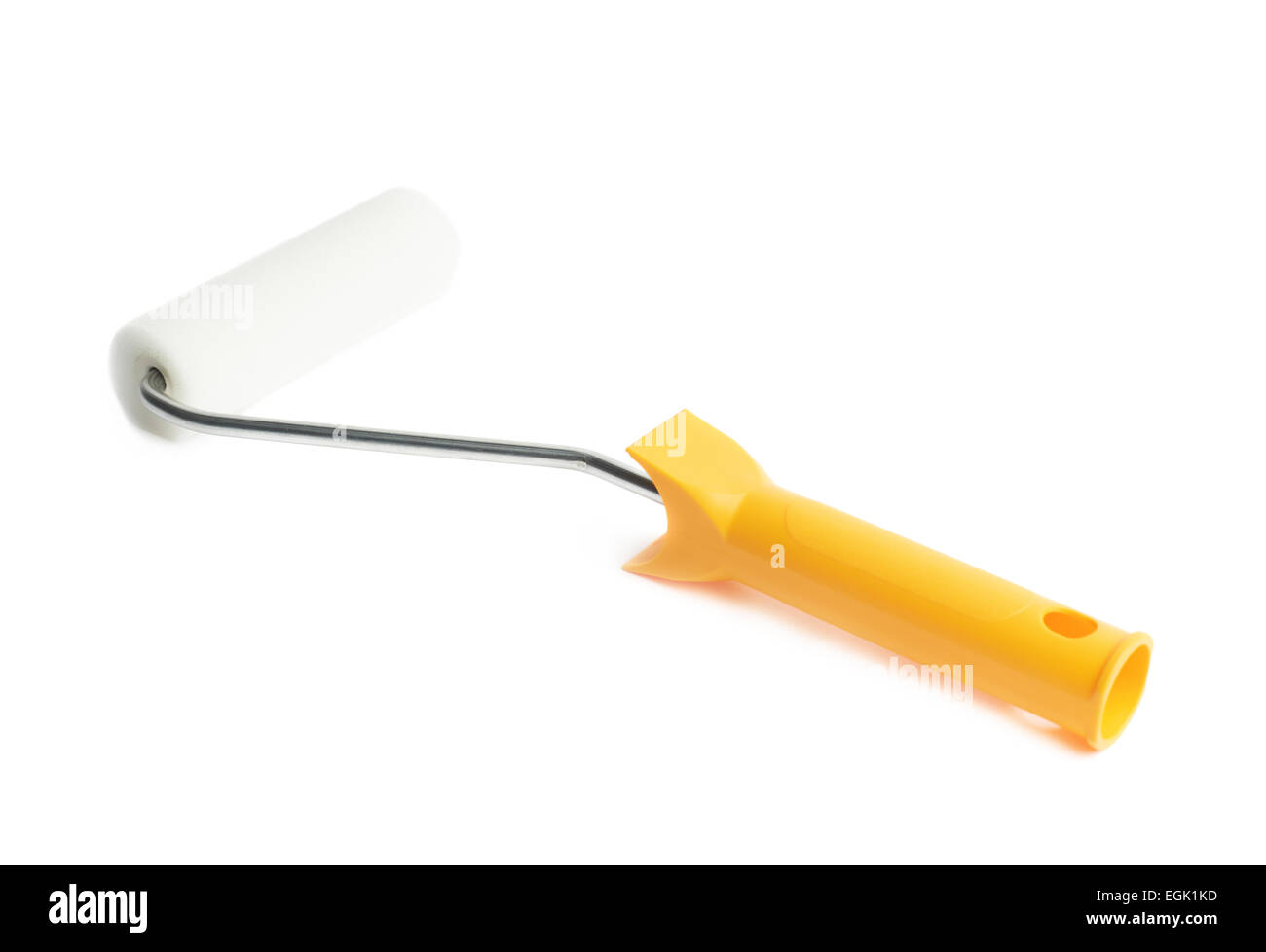 New yellow paint roller isolated Stock Photo - Alamy
