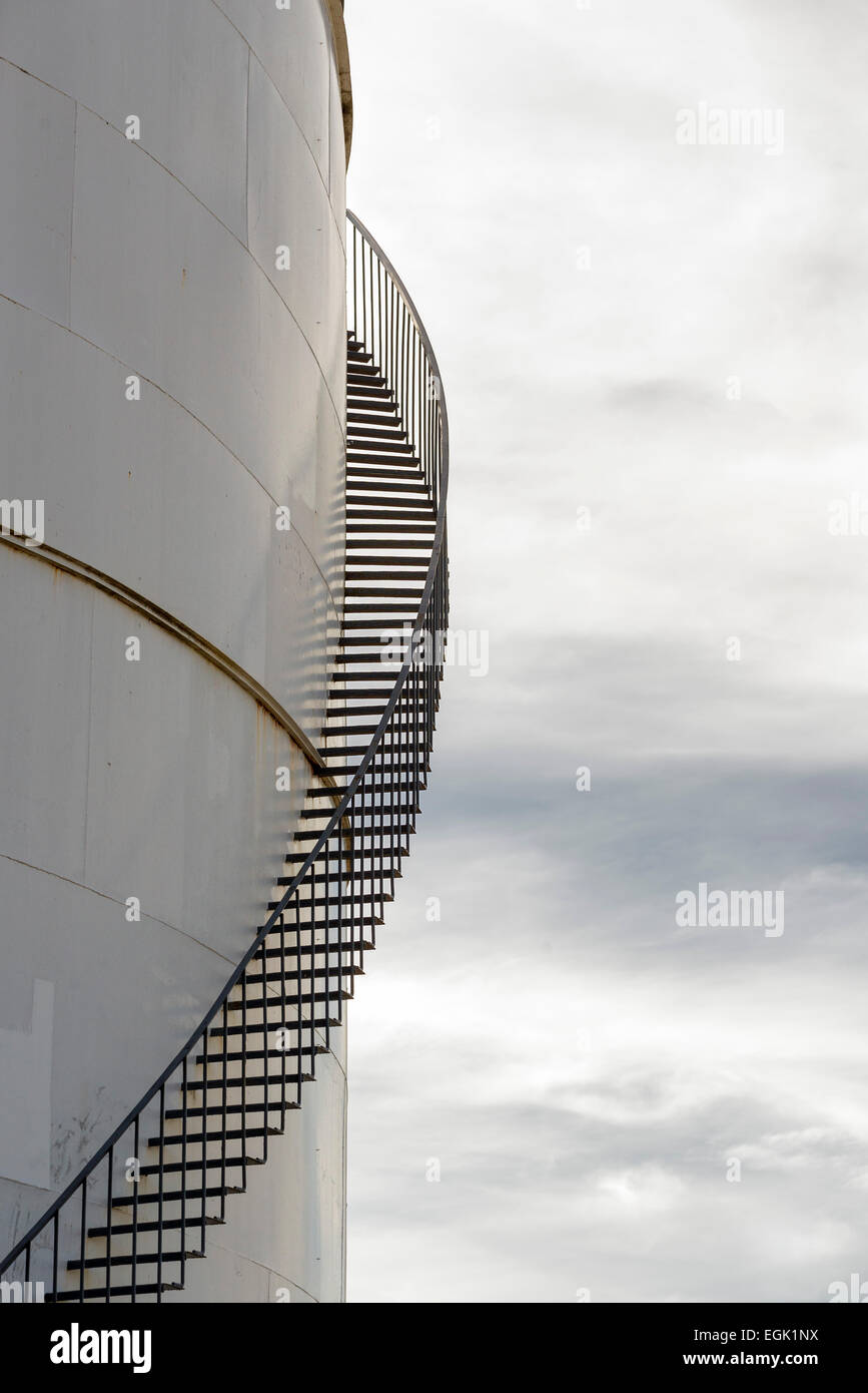 Storage Tank with Spiral Staircase Stock Photo - Alamy