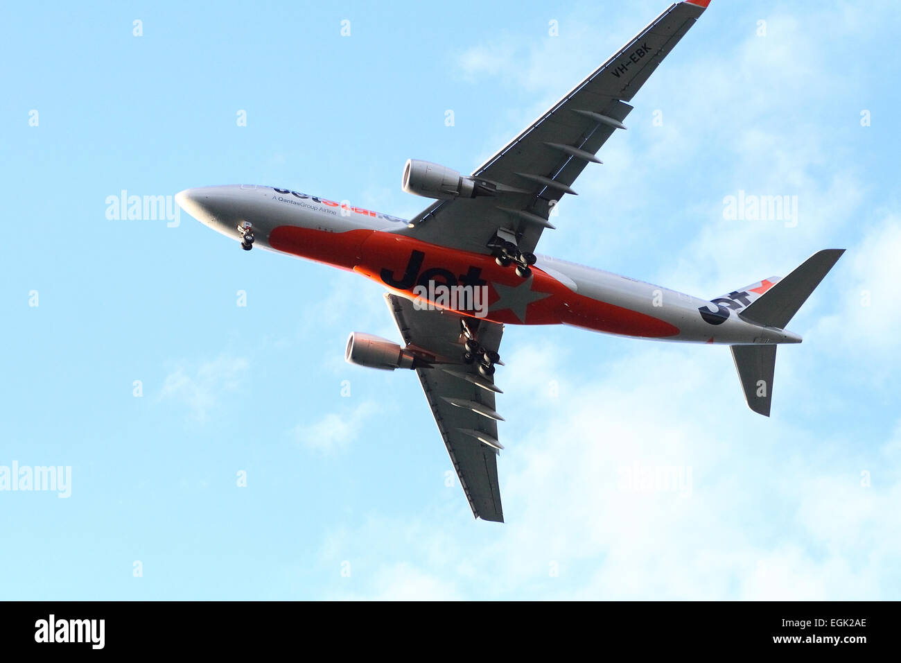 Jet Star airplane flying in the sky Stock Photo - Alamy