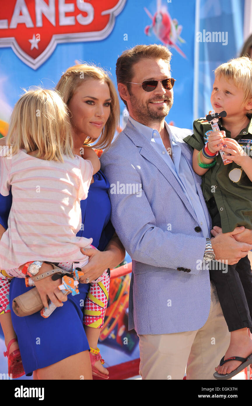 LOS ANGELES, CA - AUGUST 5, 2013: Jason Priestley & family at the world ...