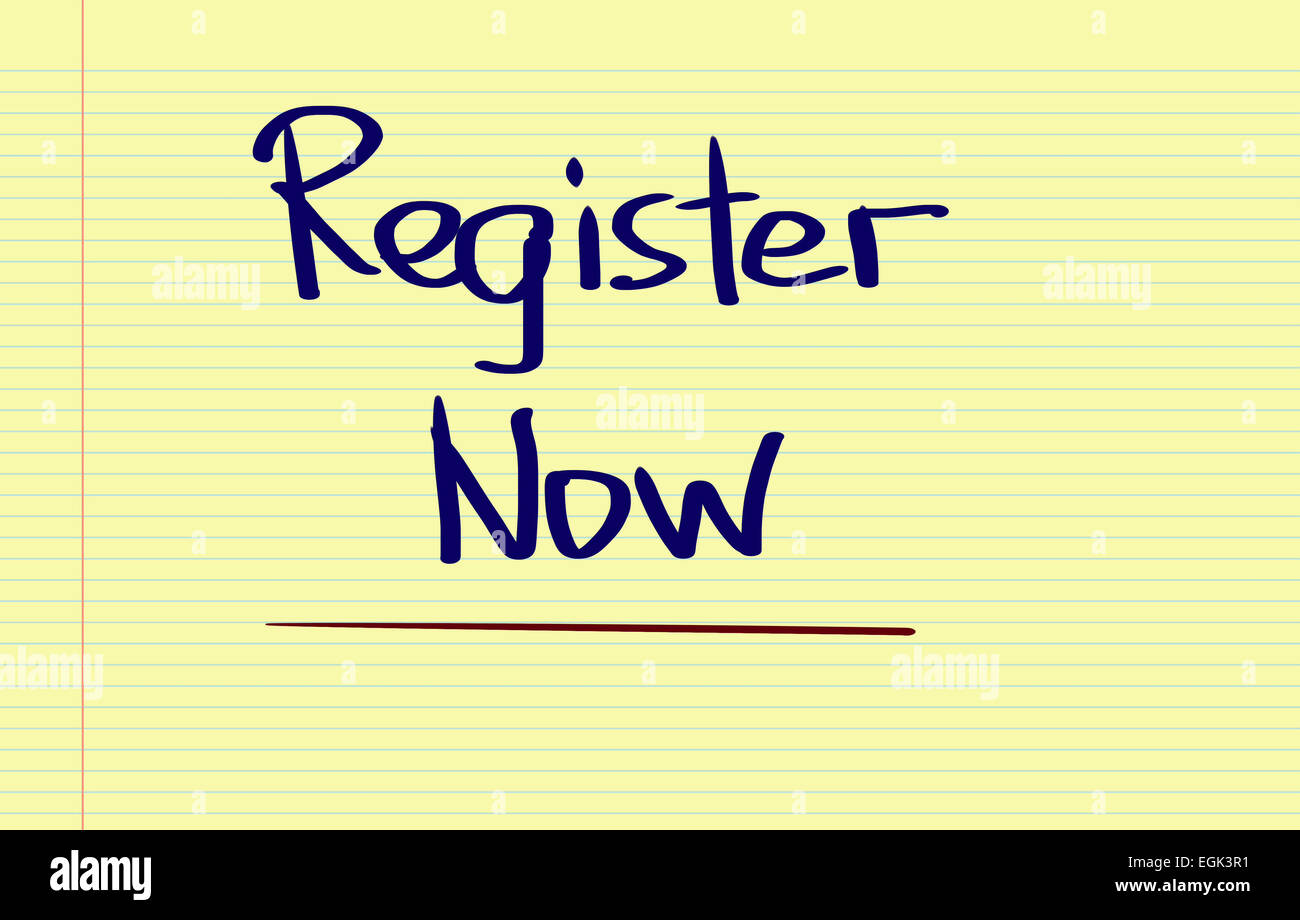 Register Now Concept Stock Photo - Alamy