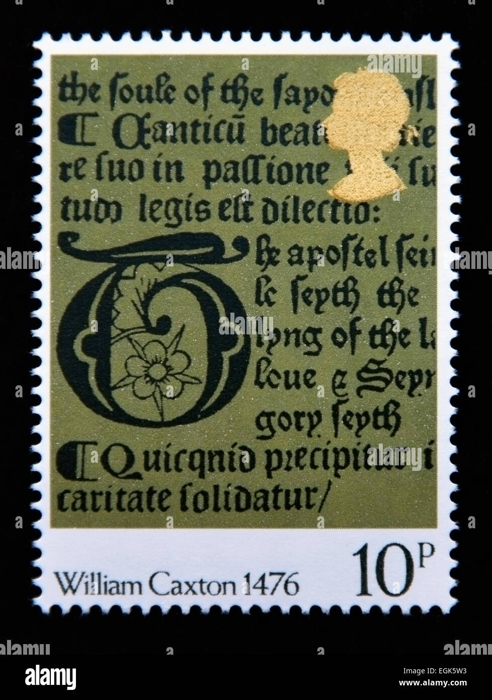 Postage stamp. Great Britain. Queen Elizabeth II. 1976. 500th ...