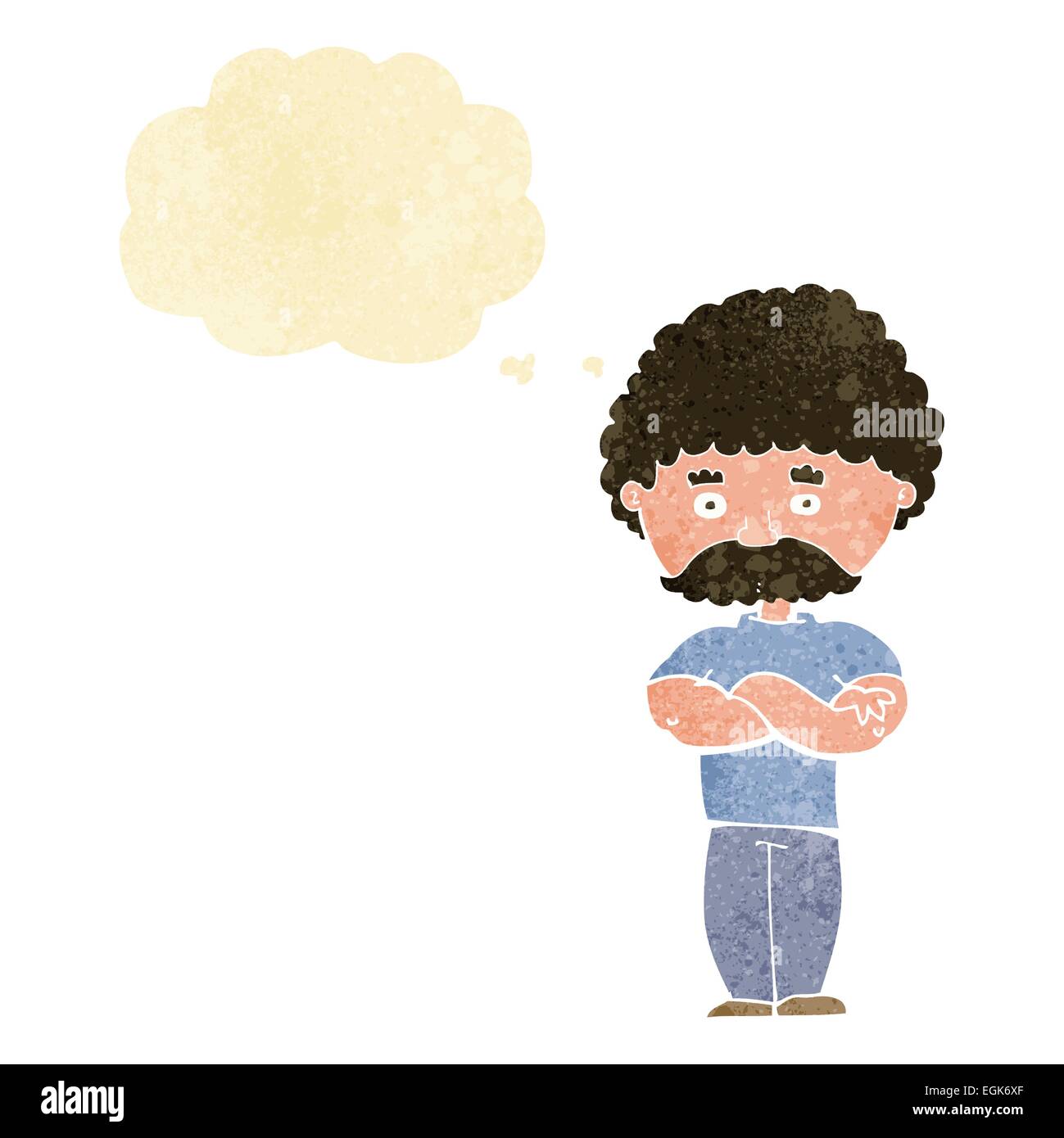 cartoon dad with folded arms with thought bubble Stock Vector Image ...