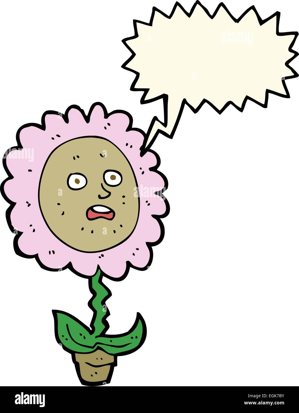 cartoon flower with face with speech bubble Stock Vector Image & Art ...