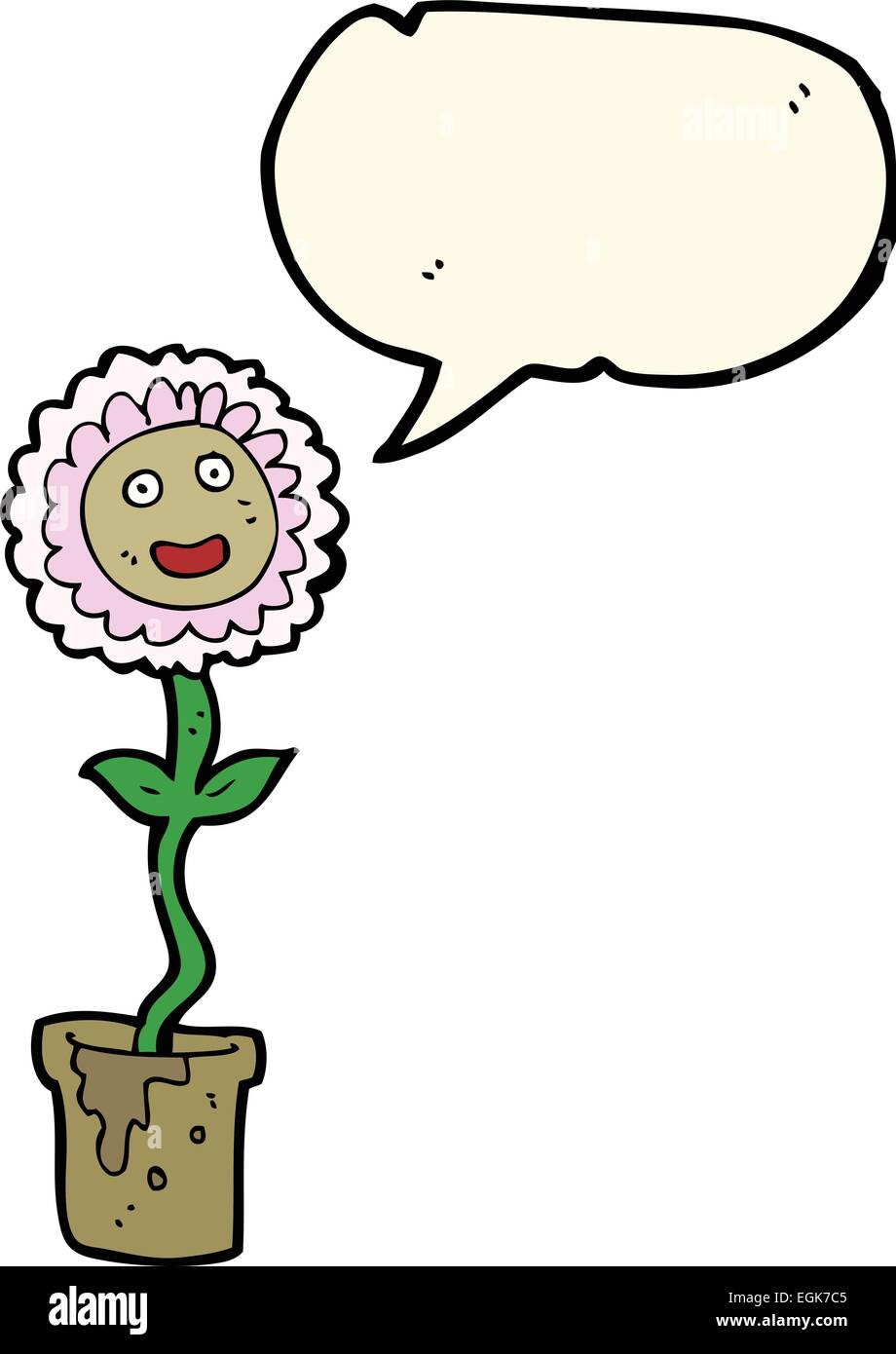 cartoon flower with face with speech bubble Stock Vector Image & Art ...
