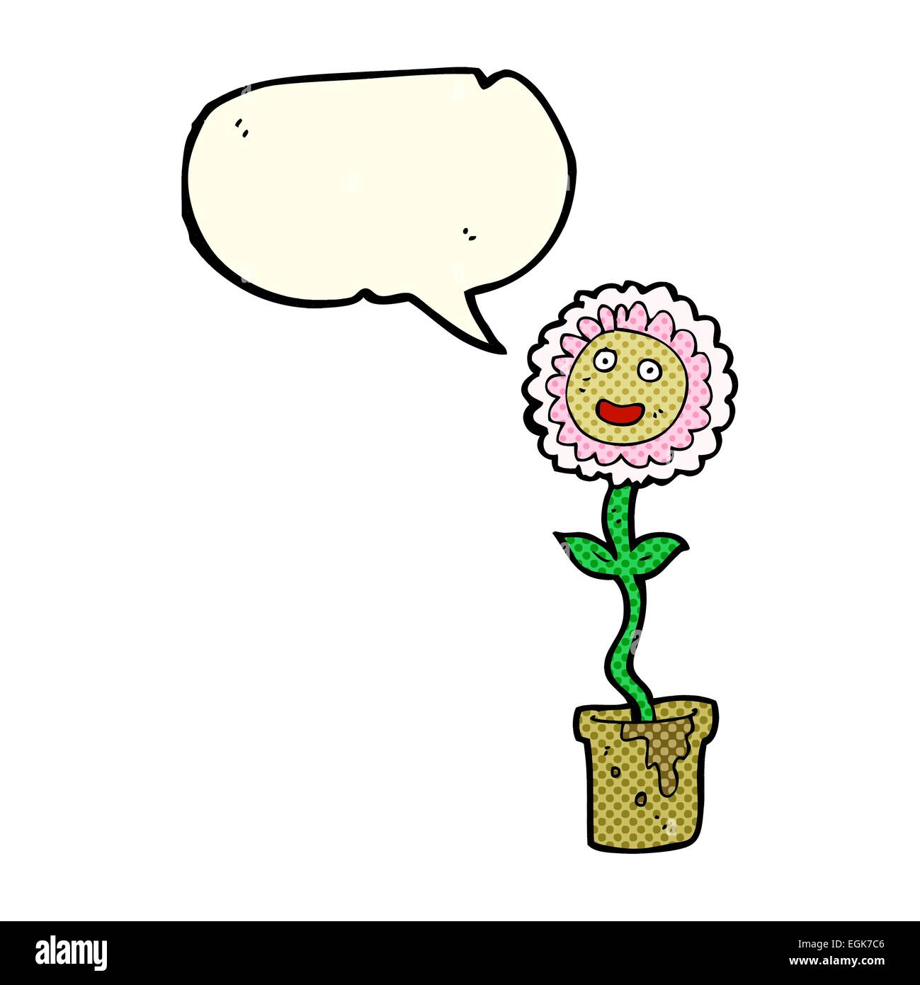 cartoon flower with face with speech bubble Stock Vector Image & Art ...