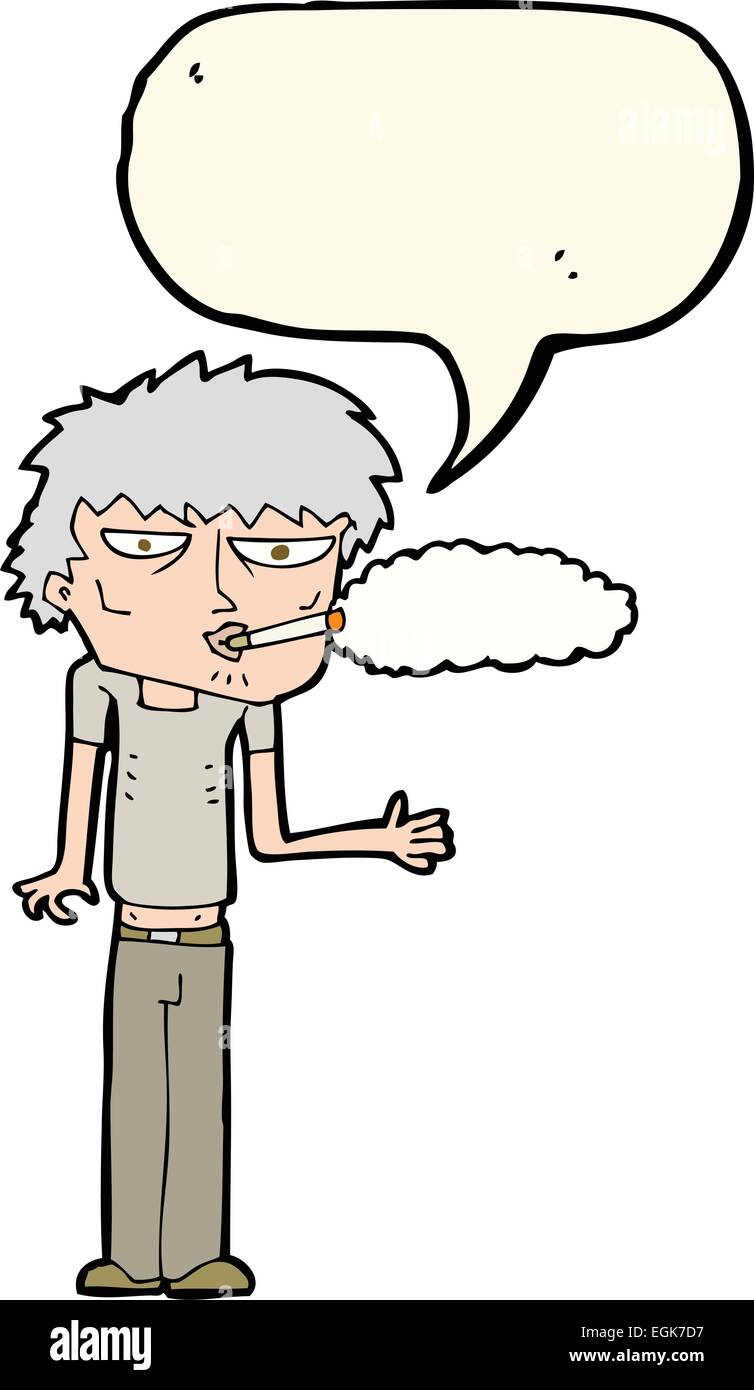 cartoon smoker with speech bubble Stock Vector Image & Art - Alamy