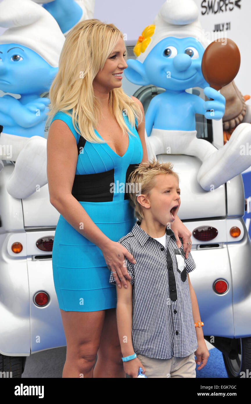LOS ANGELES, CA - JULY 28, 2013: Britney Spears & son Sean Federline at ...