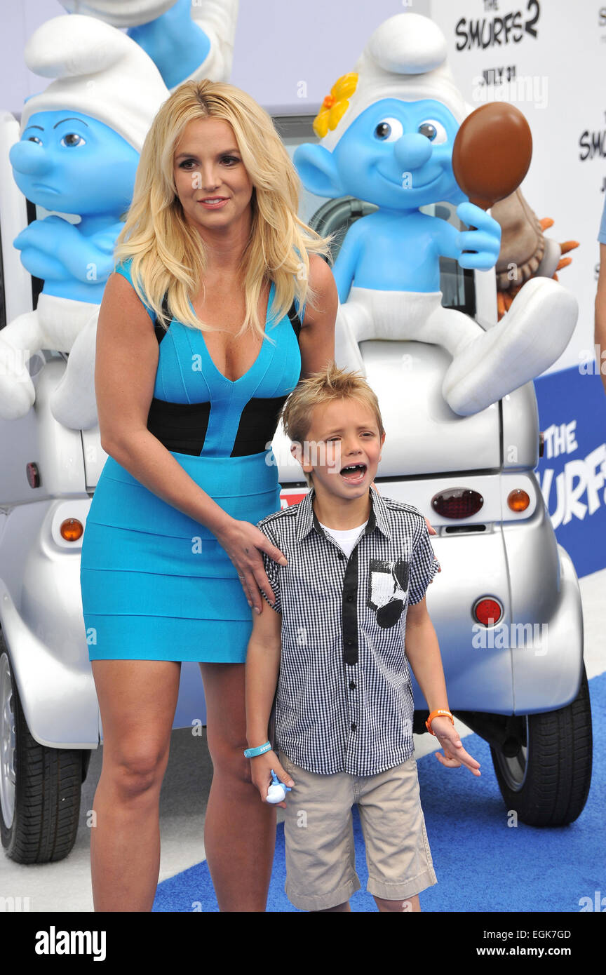 LOS ANGELES, CA - JULY 28, 2013: Britney Spears & son Sean Federline at ...