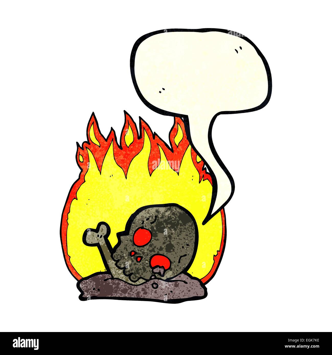 cartoon burning old bones with speech bubble Stock Vector Image & Art ...