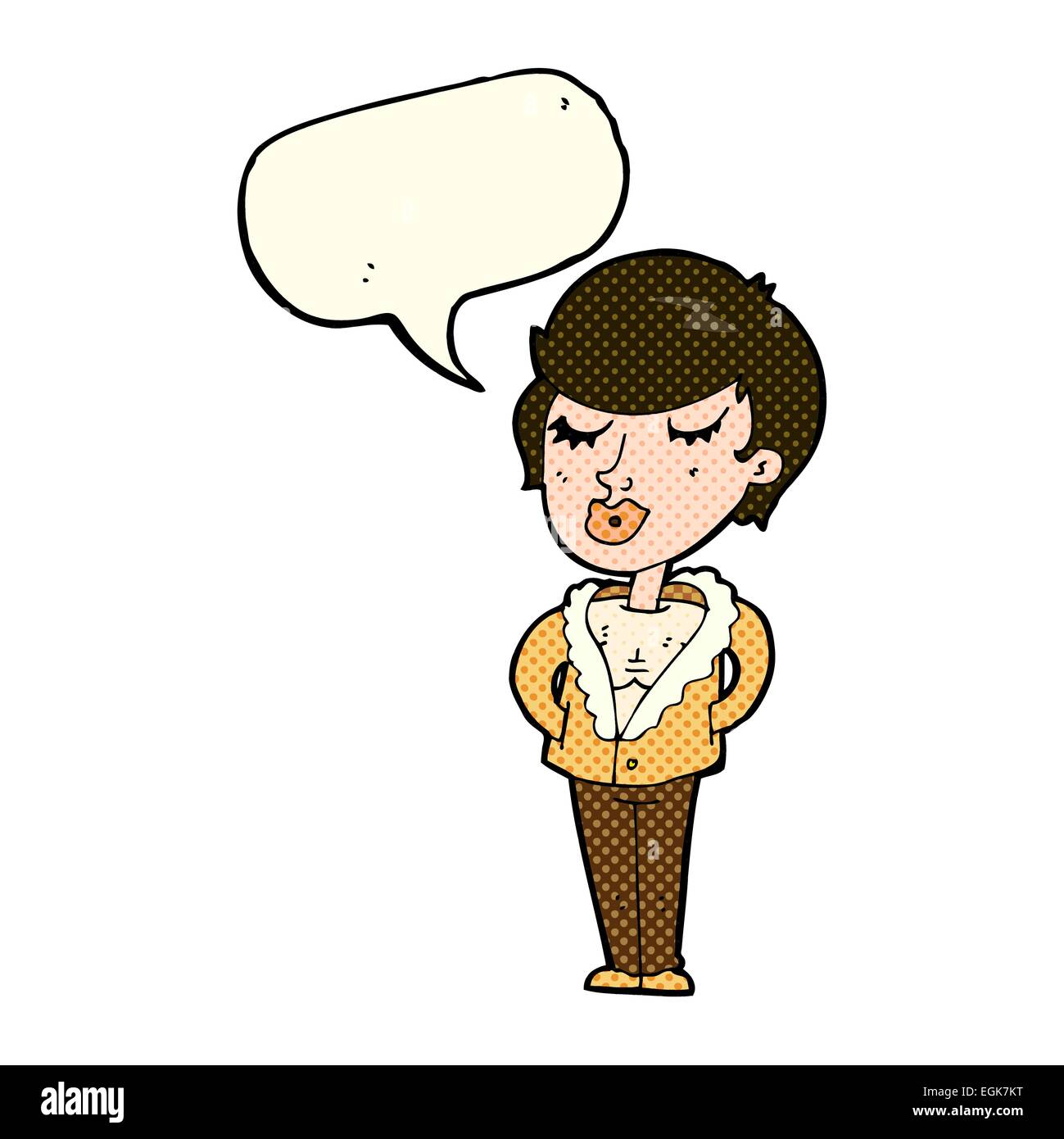 cartoon cool relaxed woman with speech bubble Stock Vector Image & Art ...