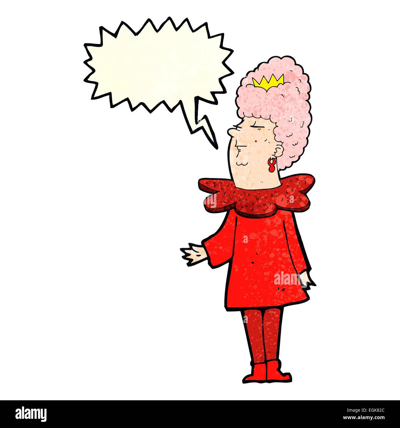 cartoon queen with speech bubble Stock Vector Image & Art - Alamy