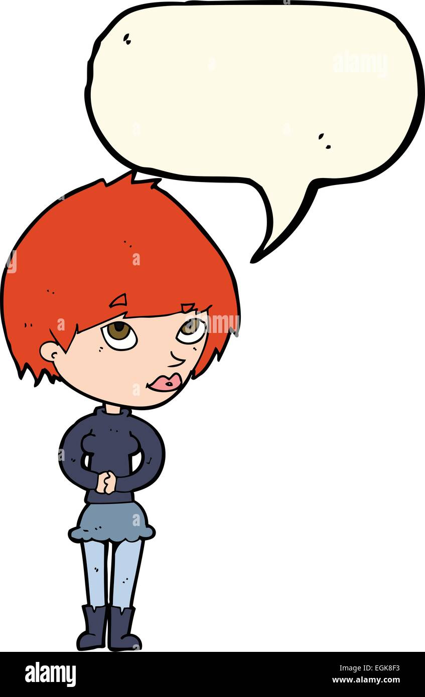 cartoon nervous woman with speech bubble Stock Vector Image & Art - Alamy