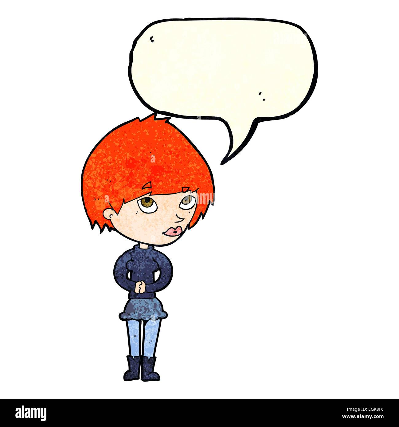 cartoon nervous woman with speech bubble Stock Vector Image & Art - Alamy