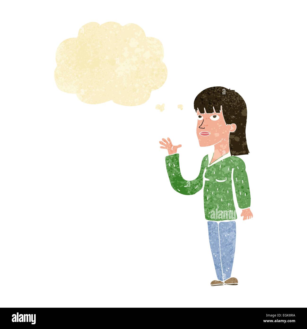 cartoon woman explaining with thought bubble Stock Vector Image & Art ...