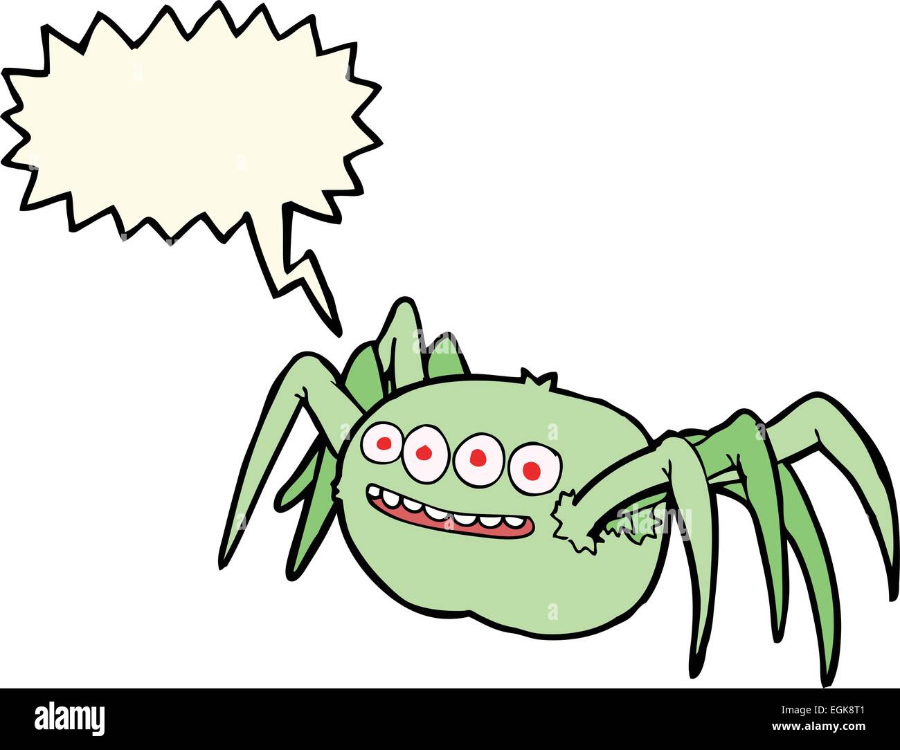 cartoon spooky spider with speech bubble Stock Vector Image & Art - Alamy